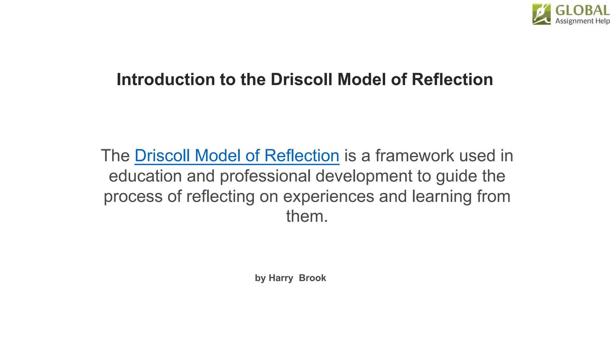 Introduction to the Driscoll Model of Reflection.pptx