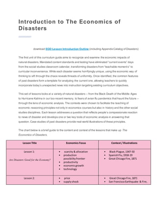 Introduction to the economics of disasters | DOCX