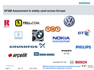 Introduction to EFQM - Siemens UK for BITC | PPT