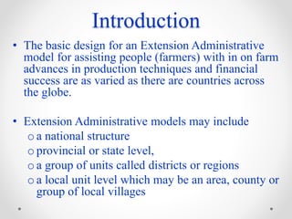 Introduction to the extension administration training module ...