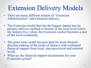 Introduction to the extension administration training module ...