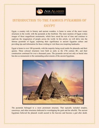 Introduction to the Famous Pyramids of Egypt | PDF