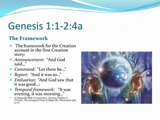 Introduction to the first story of creation notes | PPTX | Christianity ...