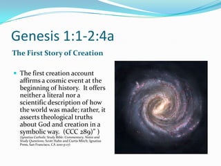 Introduction to the first story of creation notes | PPTX | Christianity ...