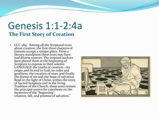 Introduction to the first story of creation notes | PPTX | Christianity ...