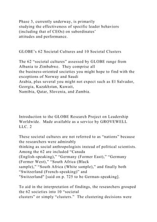 Introduction to the GLOBE Research Project on Leadership World.docx