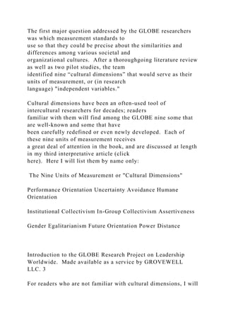 Introduction to the GLOBE Research Project on Leadership World.docx