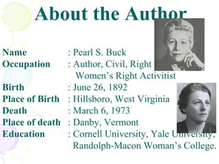Introduction to the good earth story | PPT