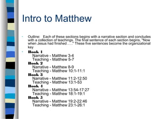 Introduction to the gospel of matthewsessionone | PPT