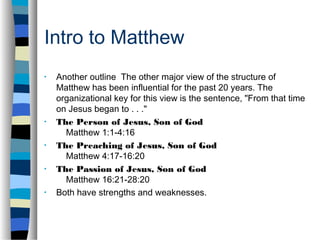 Introduction to the gospel of matthewsessionone | PPT