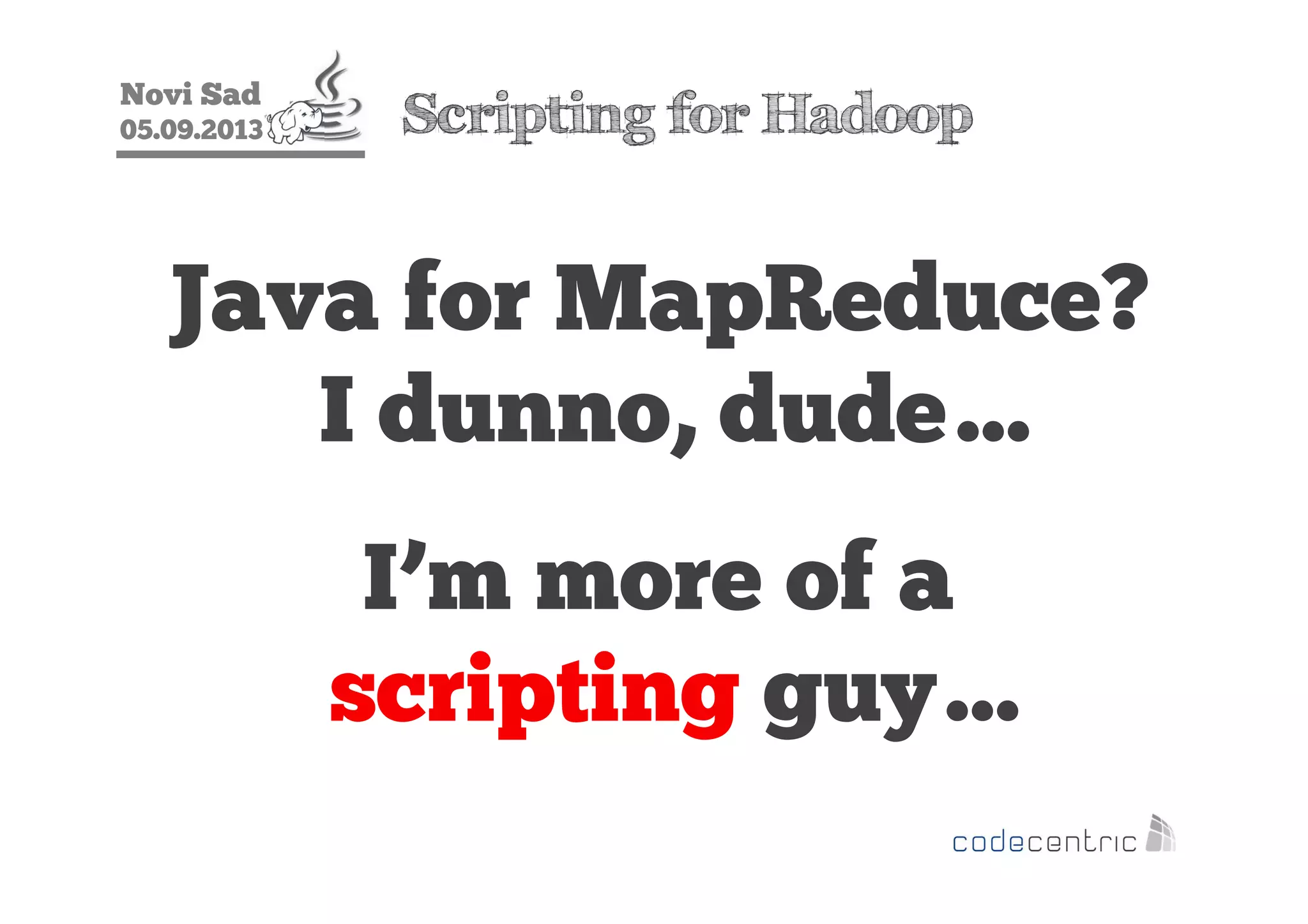 Introduction to the Hadoop Ecosystem with Hadoop 2.0 aka YARN (Java ...