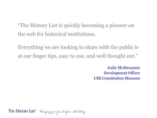 Introducing The History List (www.TheHistoryList.com) | PPTX