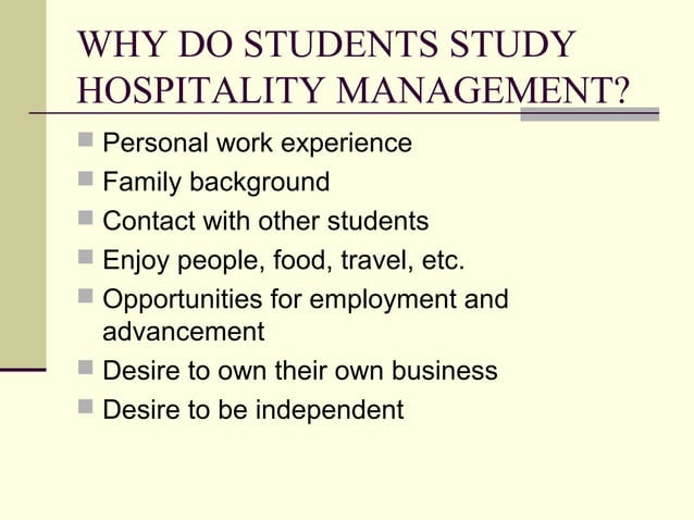 Introduction to the hospitality industry | PPT