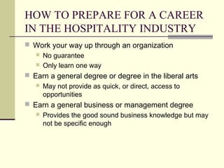Introduction to the hospitality industry | PPT