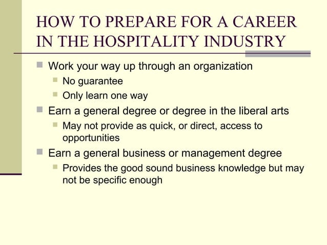 Introduction to the hospitality industry | PPT