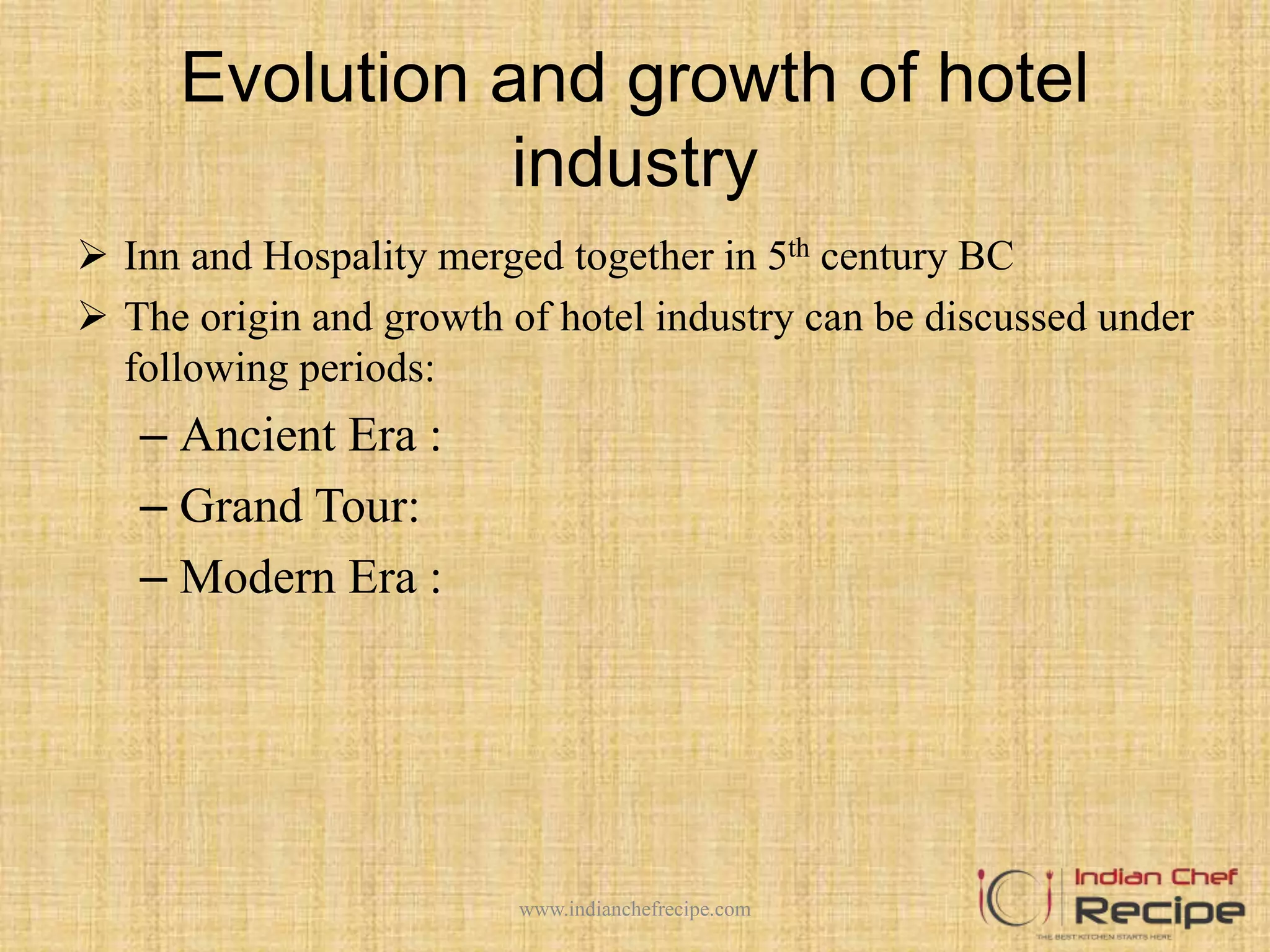 INTRODUCTION TO THE HOSPITALITY INDUSTRY | PPTX