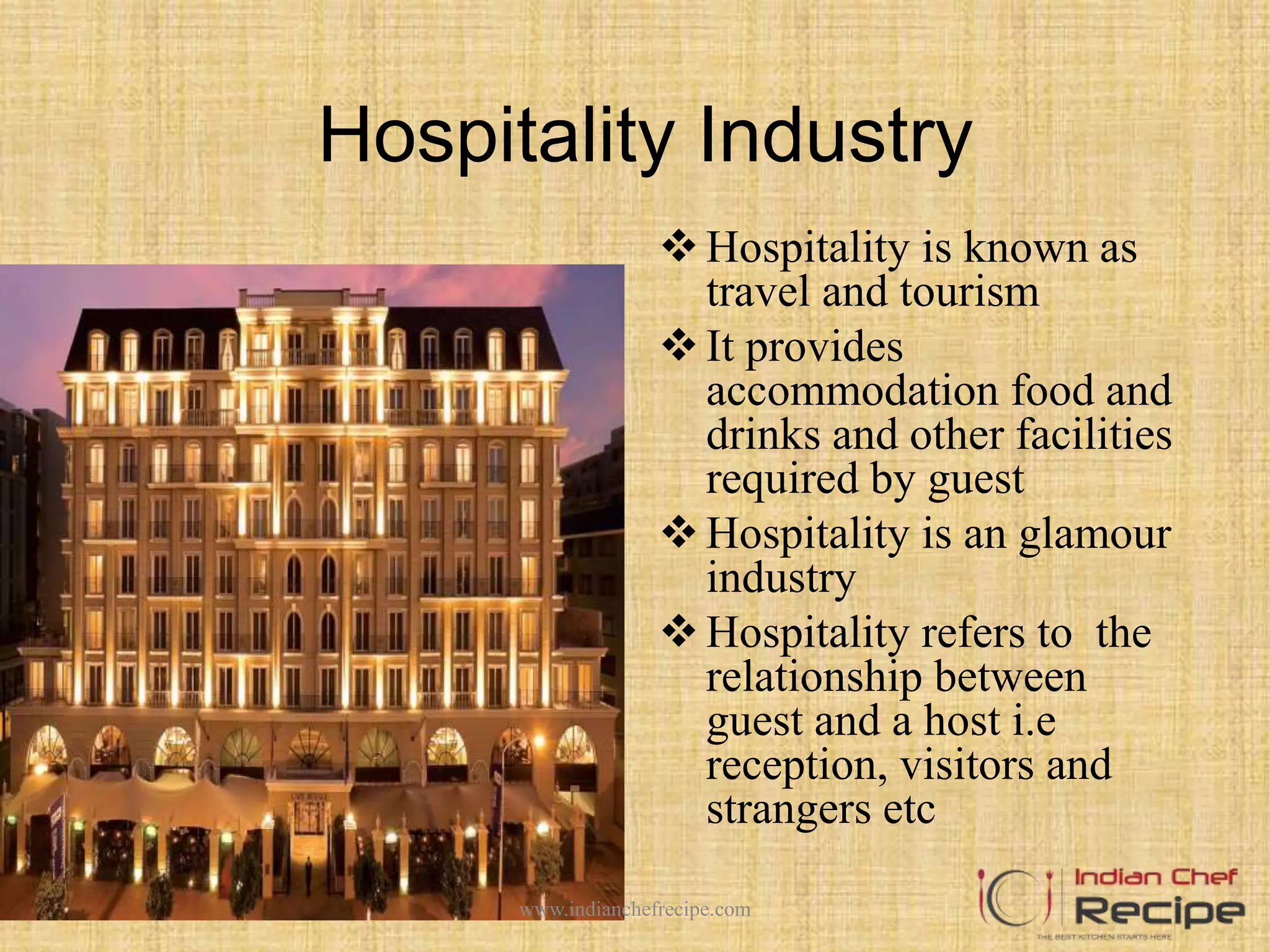 INTRODUCTION TO THE HOSPITALITY INDUSTRY | PPTX