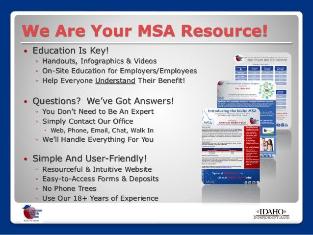 The Idaho MSA for Individuals & Employees | PPT