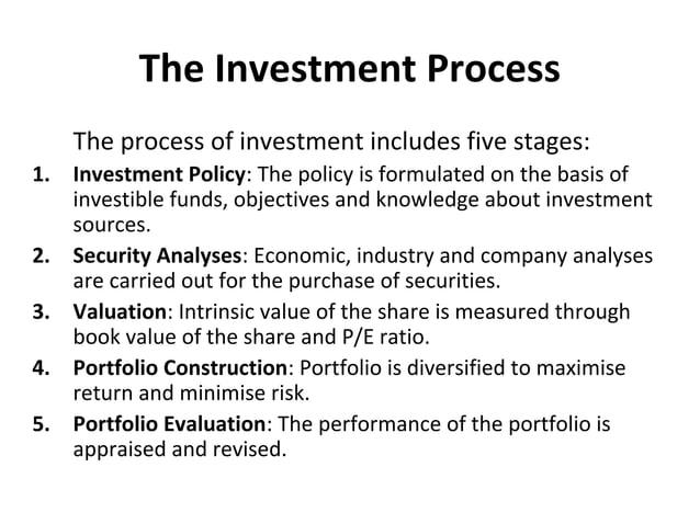 investment | PPT | Stocks and Bonds | Personal Investing