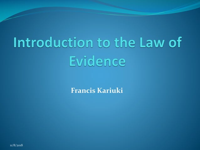 Introduction to the Law of Evidence in Kenya.pdf | Law