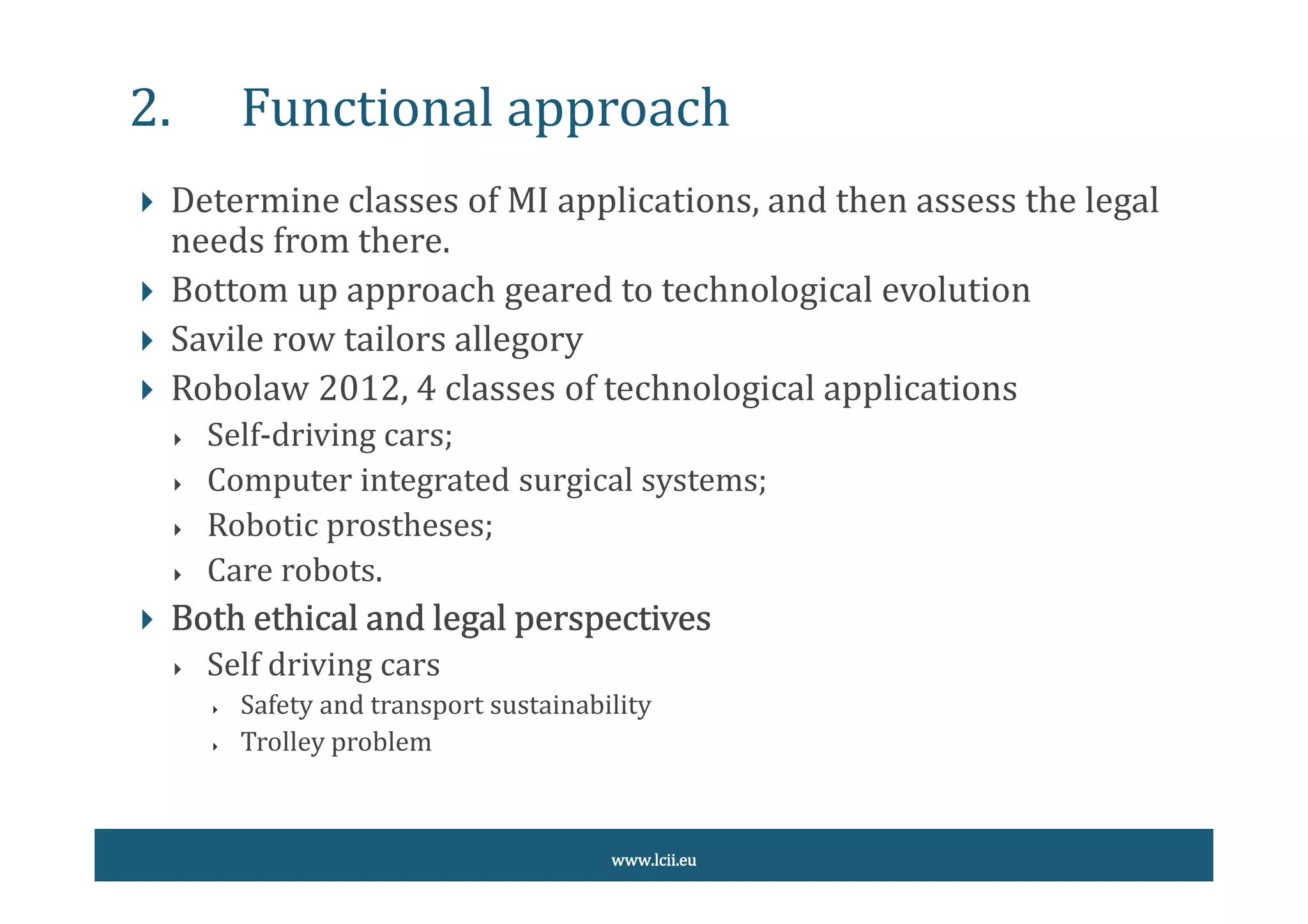 Introduction to the law of robots and AIs - Lecture 4 | PPT