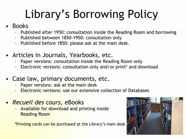 Introduction to the Peace Palace Library | PPT