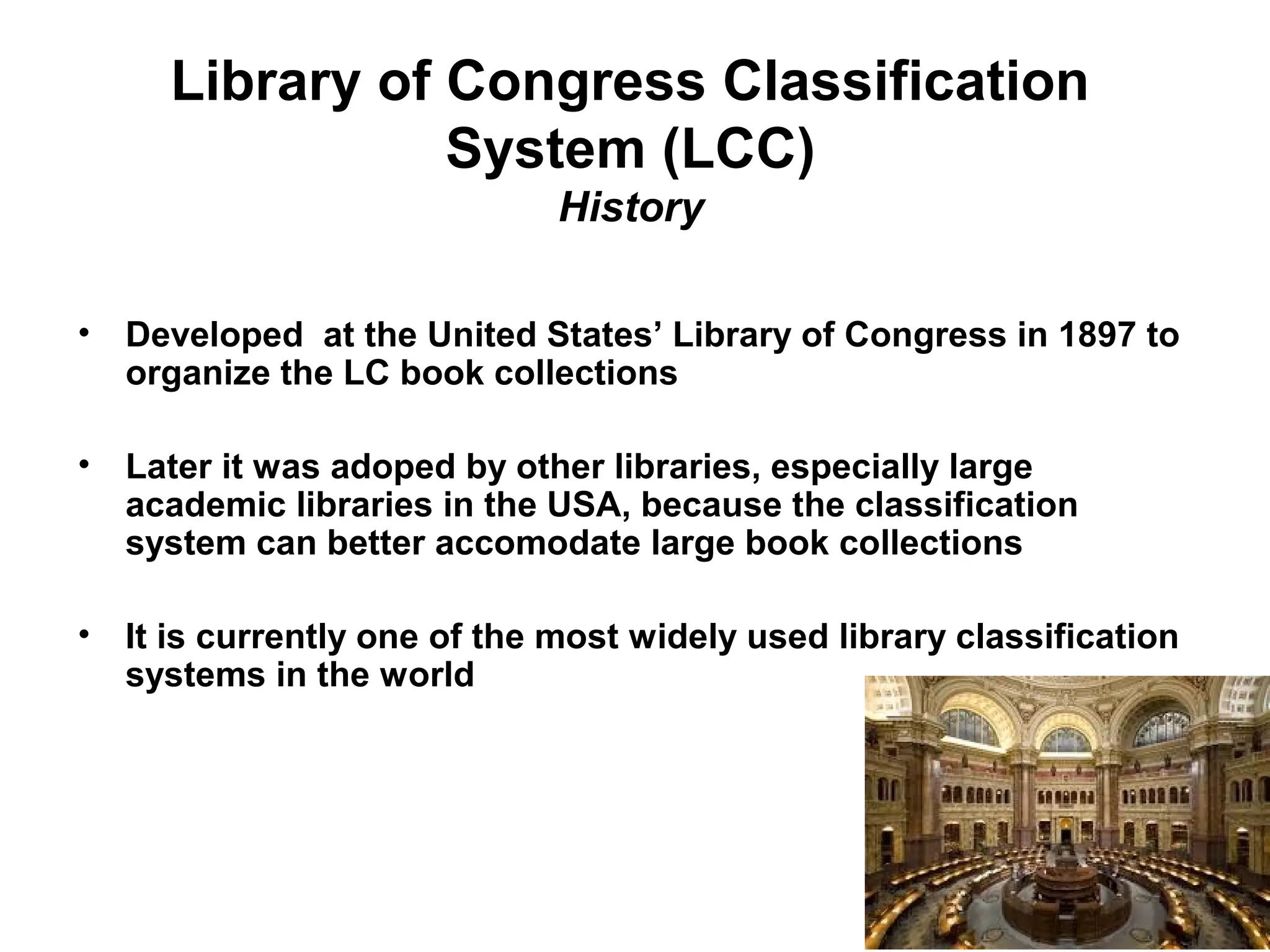 Introduction to the library of congress classification system aziz el ...