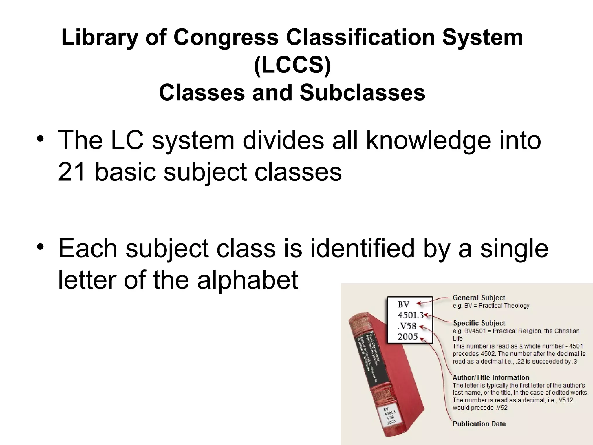 Introduction to the library of congress classification system aziz el ...