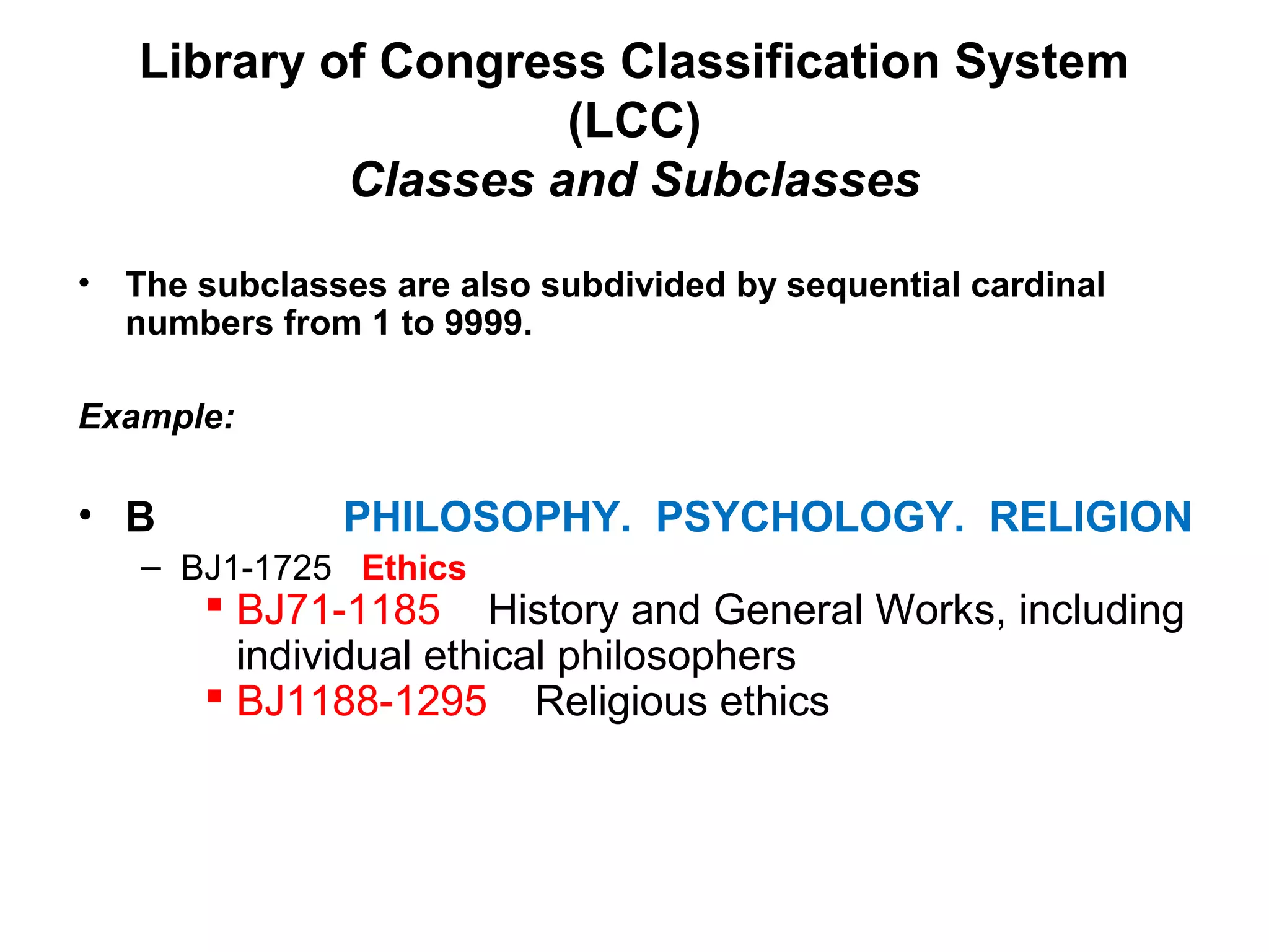 Introduction to the library of congress classification system aziz el ...