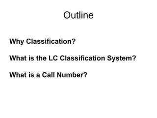 Introduction to the library of congress classification system aziz el ...