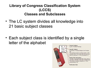 Introduction to the library of congress classification system aziz el ...