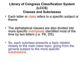 Introduction to the library of congress classification system aziz el ...