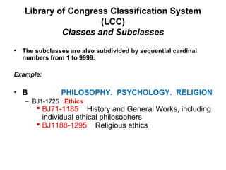 Introduction to the library of congress classification system aziz el ...