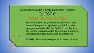 Introduction to the library research process | PPT