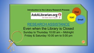Introduction to the library research process | PPT