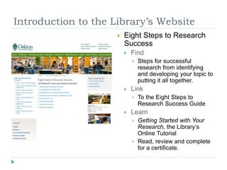 Introduction to the Library's Website | PPTX