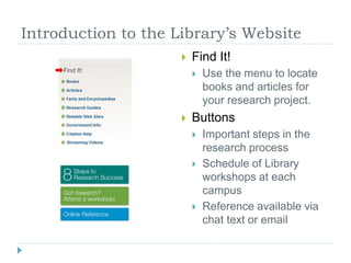 Introduction to the Library's Website | PPTX