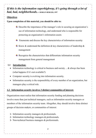 Introduction to the management of information security | PDF