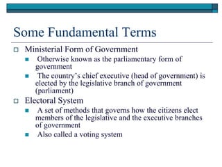 Introduction to the ministerial form of government | PPT