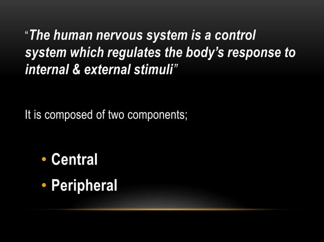 Introduction to the nervous system | PPTX | Brain and Nervous System ...