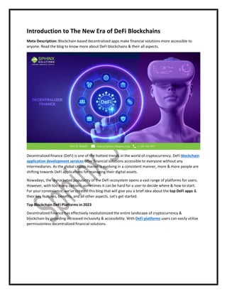 Introduction To The New Era of DeFi Blockchains.pdf | Stocks and Bonds | Personal Investing
