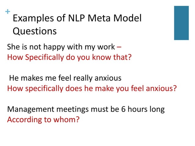 Introduction to the NLP Meta Model - NLP Business Coaching Series | PPT