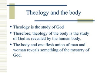 Introduction To Theology Of The Body | PPT