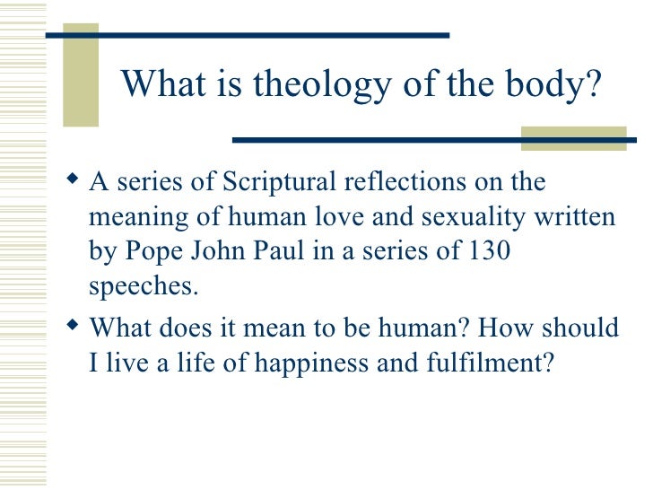 Introduction To Theology Of The Body