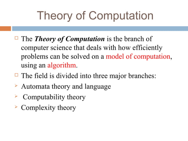 Introduction To Theory Of Computation Ppt