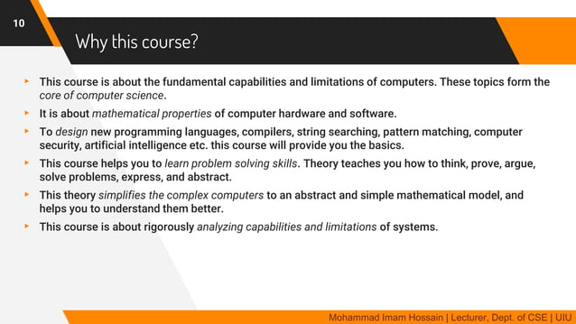 Toc 1 Introduction To Theory Of Computation Ppt