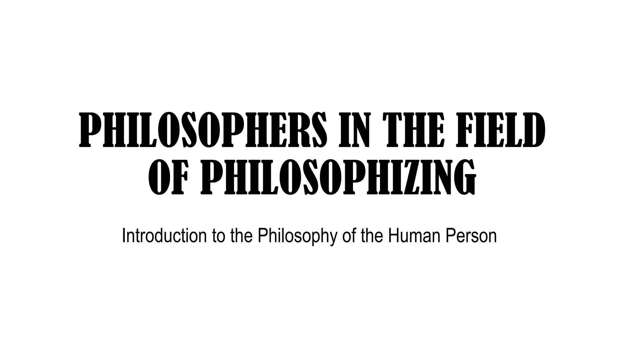 Introduction to the Philosophy of the Human Person - Definition of ...