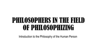 Introduction to the Philosophy of the Human Person - Definition of ...