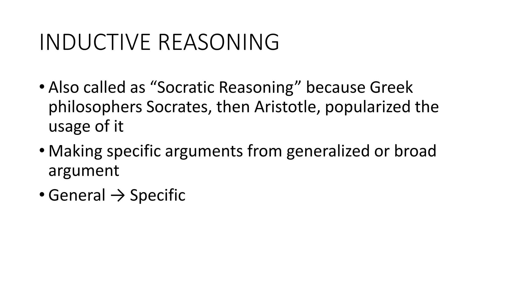 Introduction to the Philosophy of the Human Person - Inductive and Deductive Reasoning | PDF