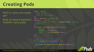Introduction to the Pods JSON API | PPT